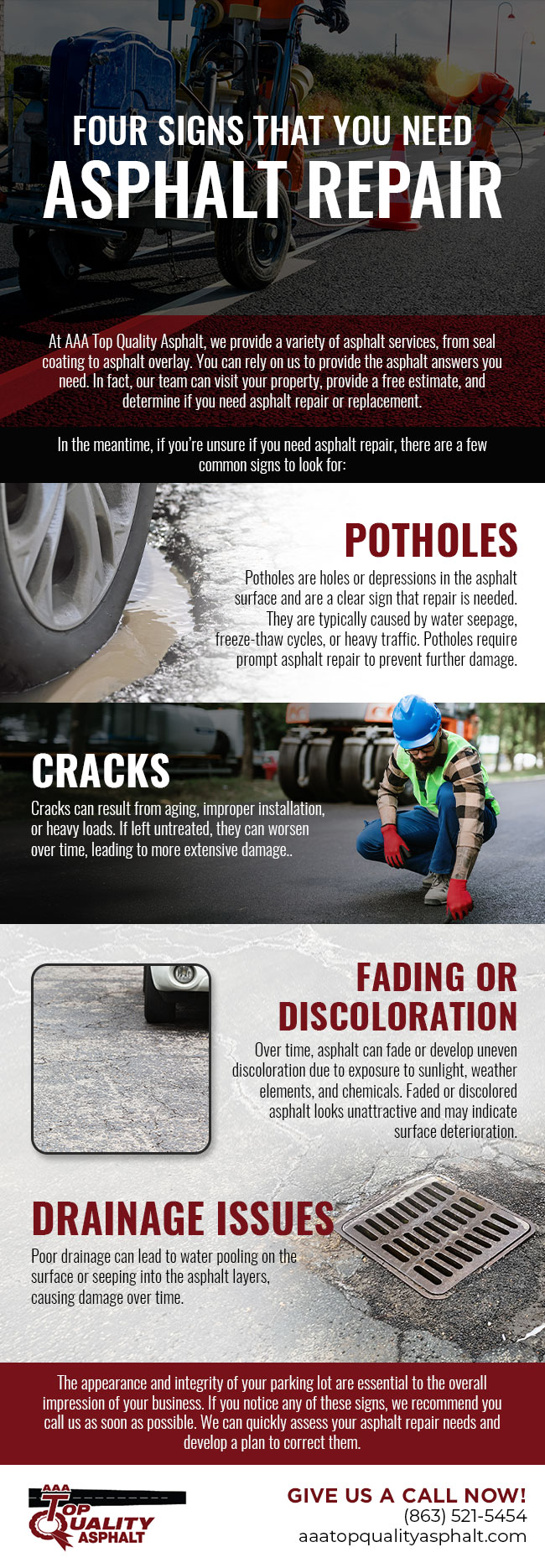 Four Signs That You Need Asphalt Repair [infographic] | AAA Top Quality ...